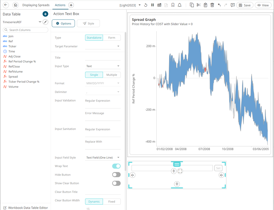 Adding An Action Text Box