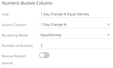 Adding Numeric Equal Density Bucketing