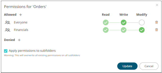 Adding Groups and Users with Allowed Authorization