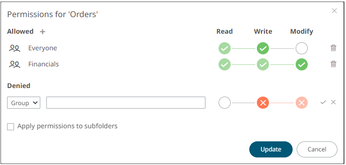 Adding Groups and Users with Denied Access