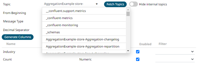 Creating Apache Kafka Input Data Source