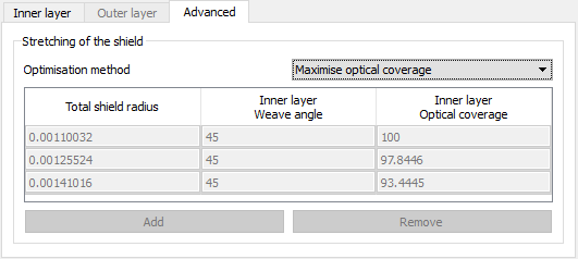 Advanced Settings for a Braided Cable Shield Layer