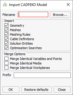 Importing CADFEKO Model Files (.CFX)