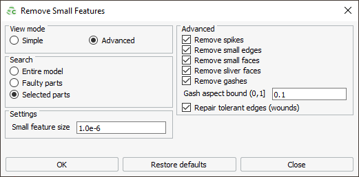 Remove Small Features