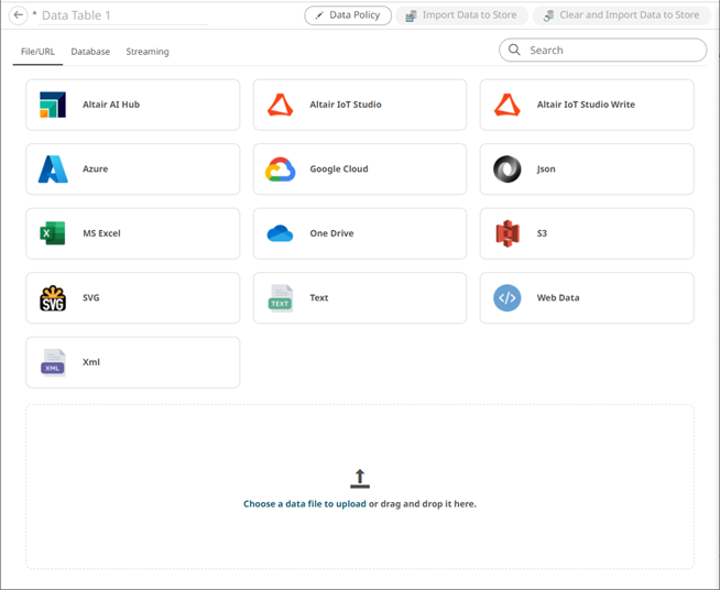 Adding a New Data Table in the Data Library