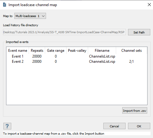 SS-T: 4100 SN Time - Import Loadcase - Channel Mapping
